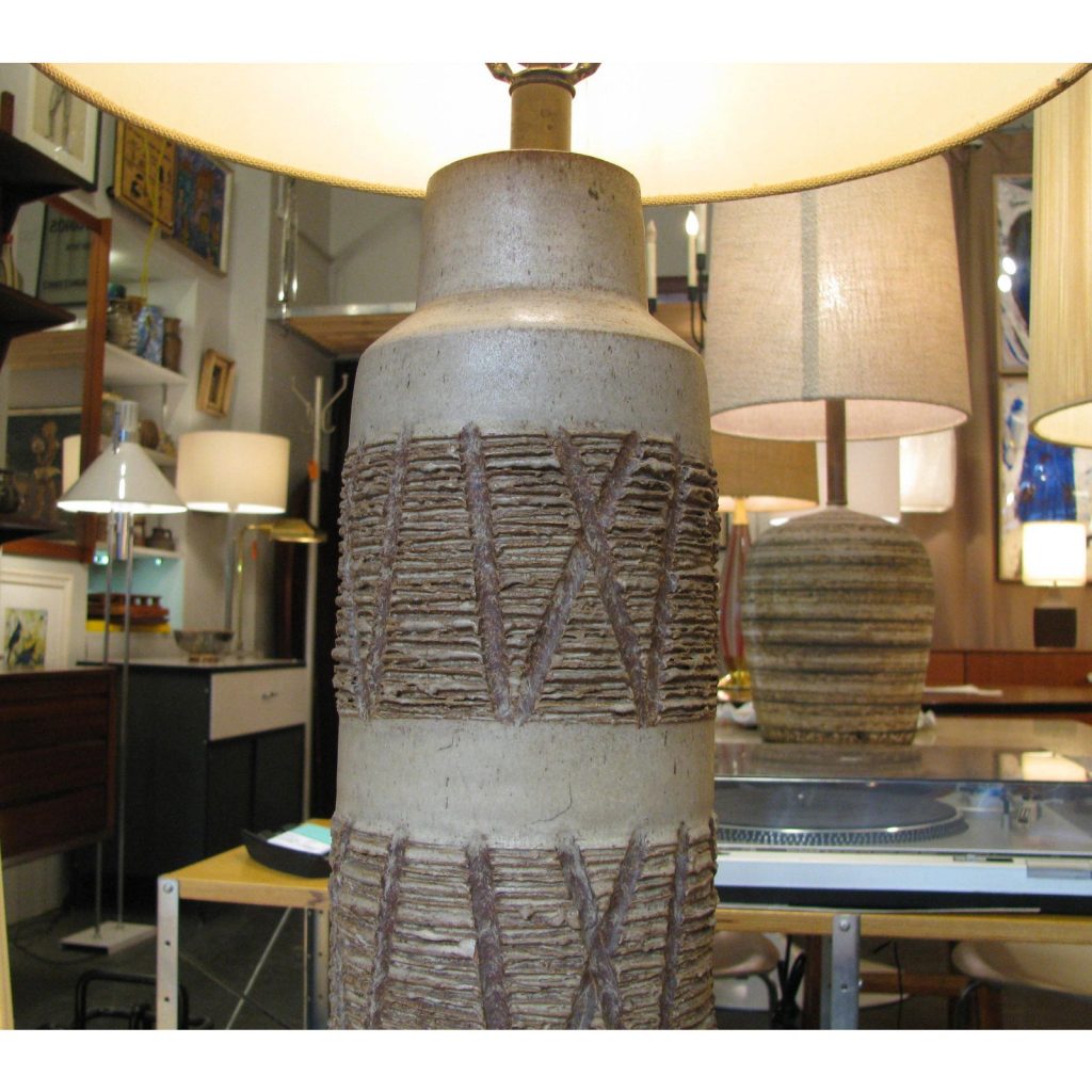 Lee Rosen for Design Technics Textured Ceramic Cylindrical Lamp – Mid ...