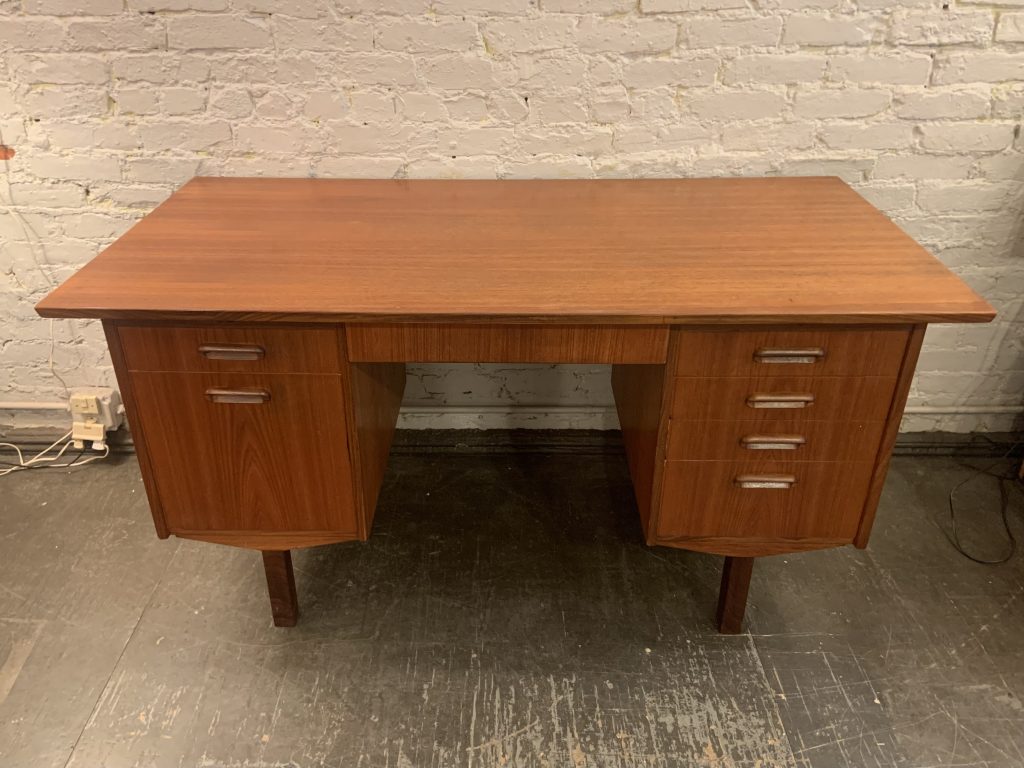 Danish Teak Desk with Rosewood Pull-Out Writing Tables – Mid-Century ...