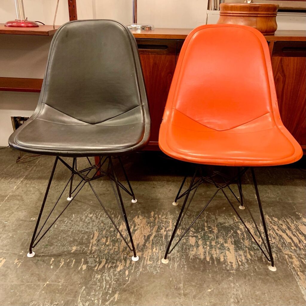 Eames DKR Chairs on Eiffel Tower Bases with Original Covers – Mid ...